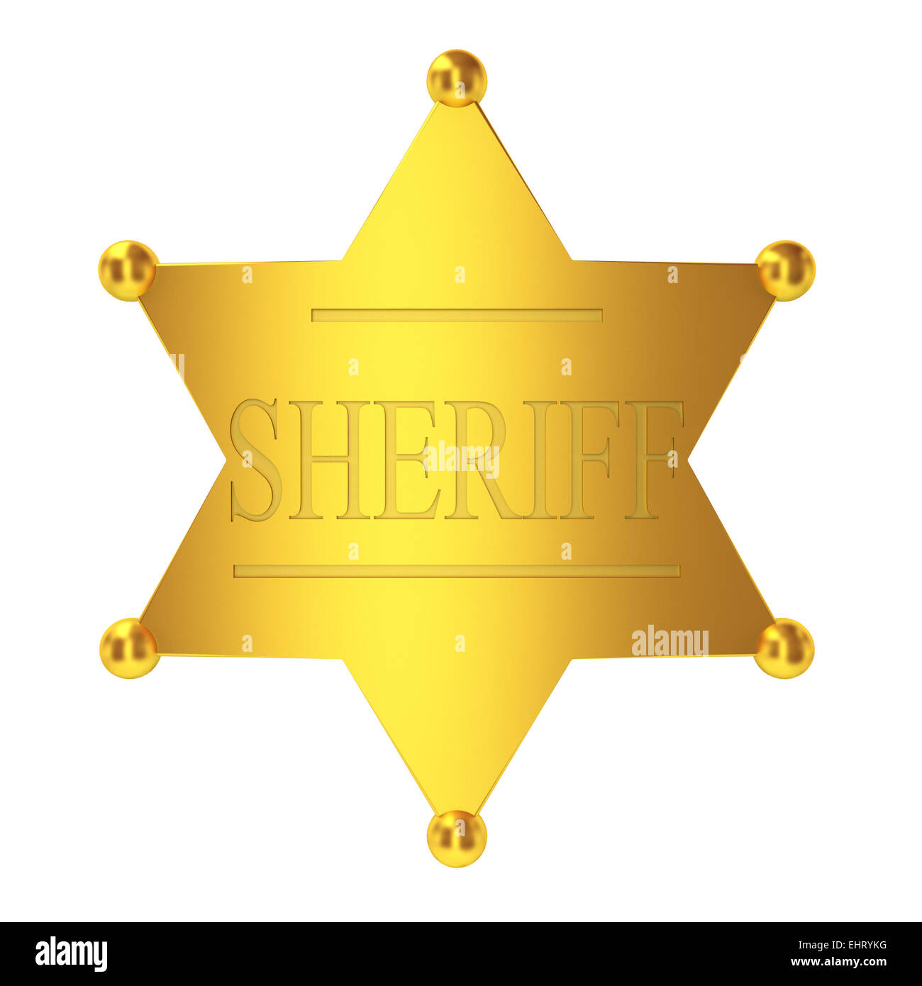 Sheriff badge. 3d illustration on white background Stock Photo - Alamy