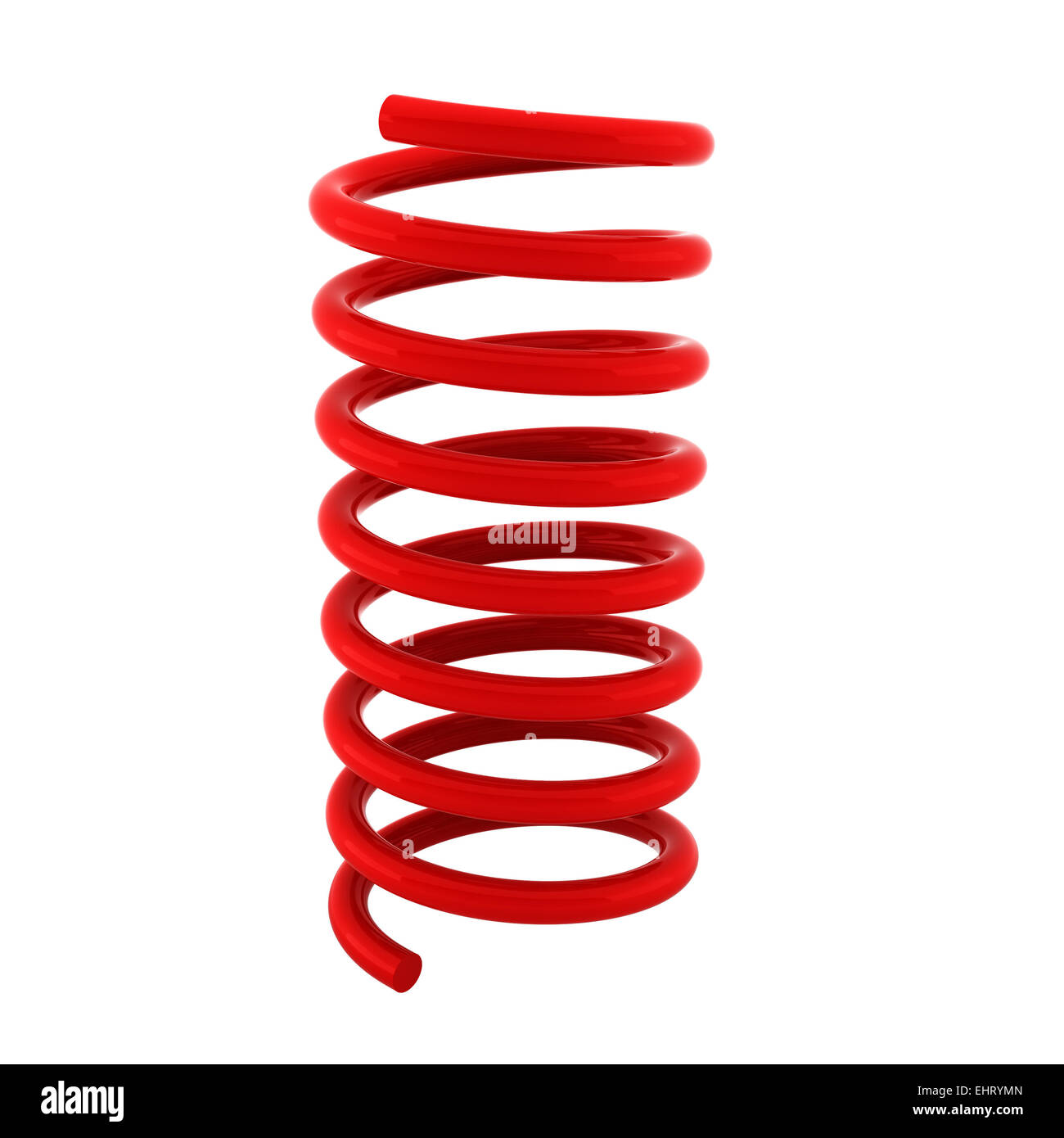 3d render of red spring on white Stock Photo - Alamy