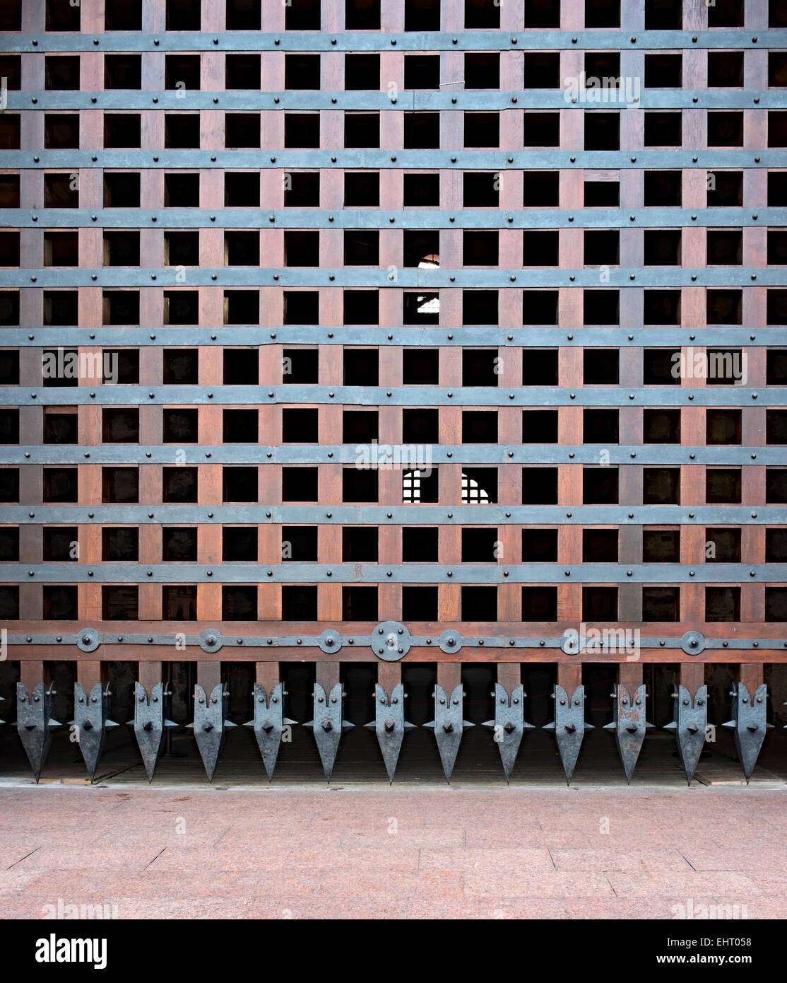 Grid of ancient gate Stock Photo - Alamy