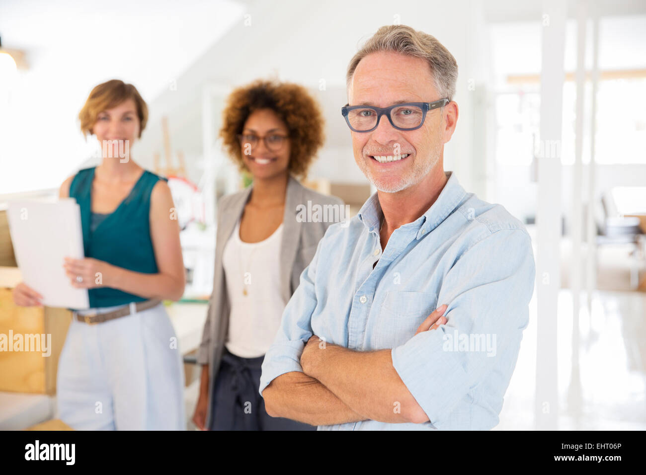 Portrait of smiling office workers Stock Photo - Alamy