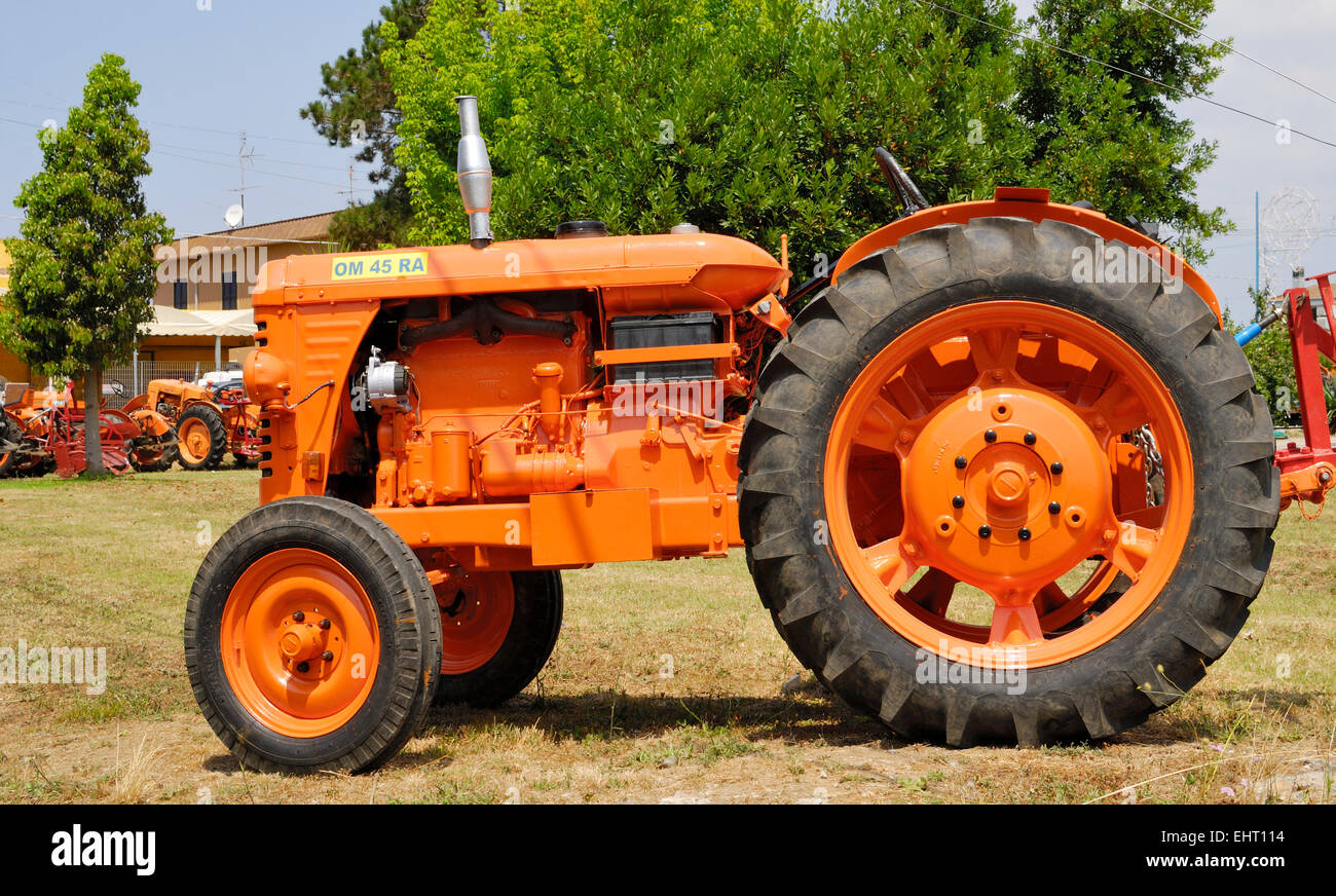 Agricultural exhibition of old tractors of the 50s and 60s. Agro ...