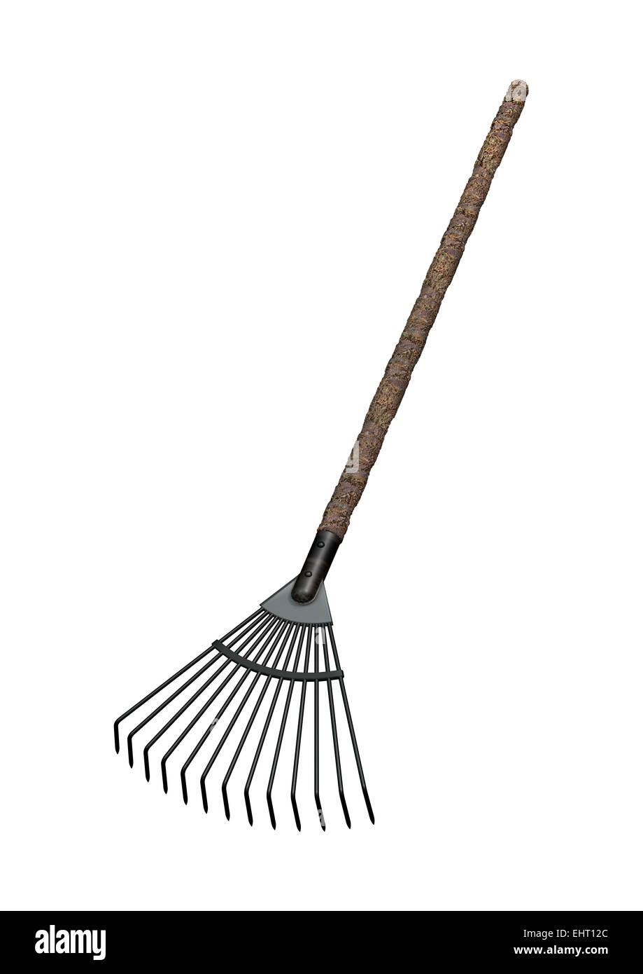 3D digital render of a grass rake isolated on white background Stock ...