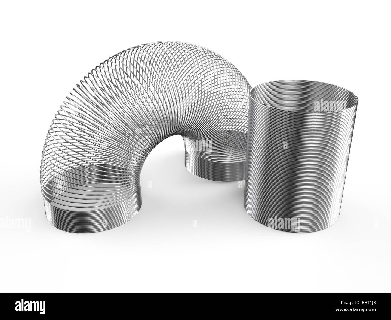 metallic spring isolated on white background Stock Photo - Alamy