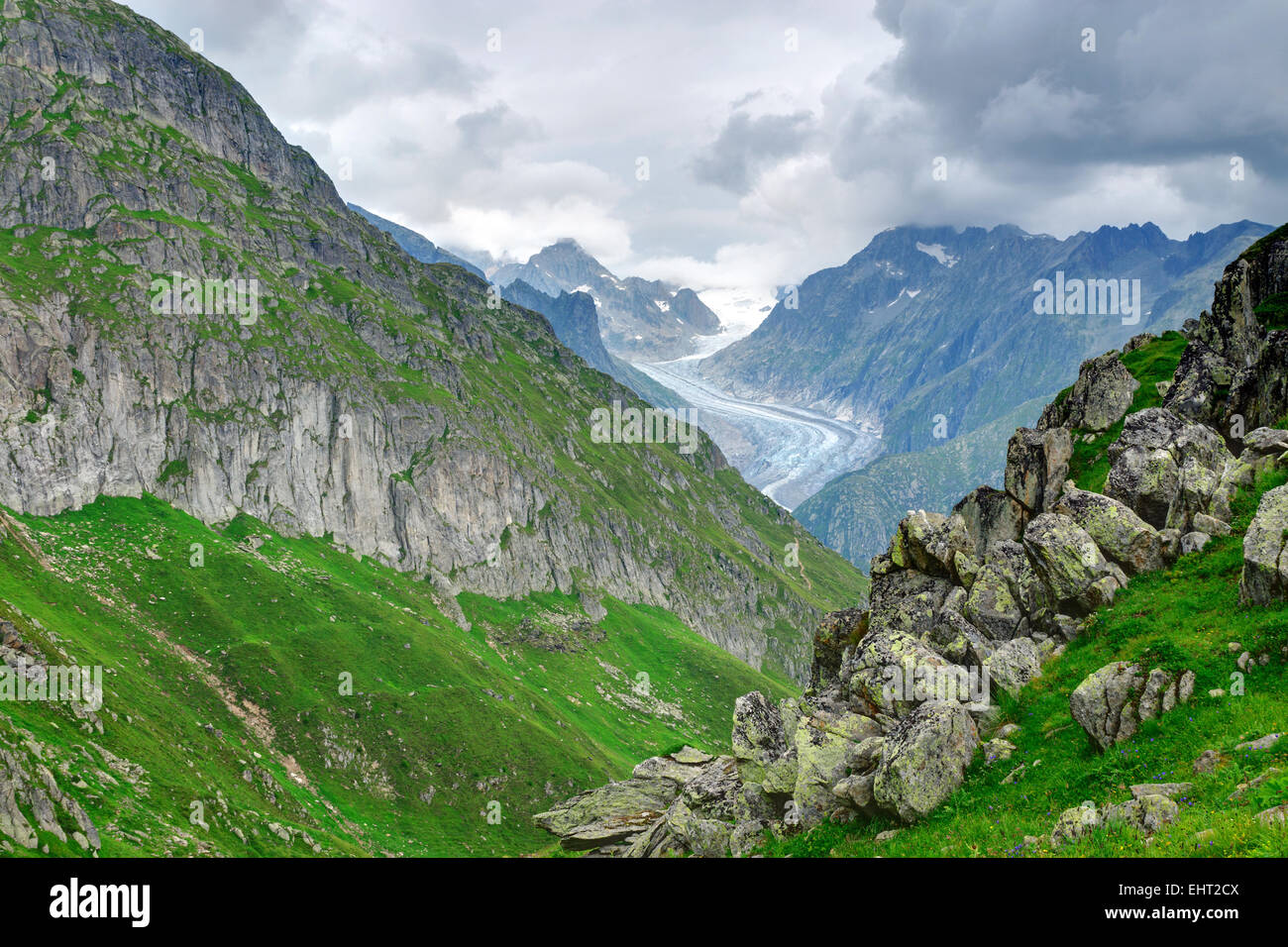 Landscape in the Swiss alps Stock Photo - Alamy