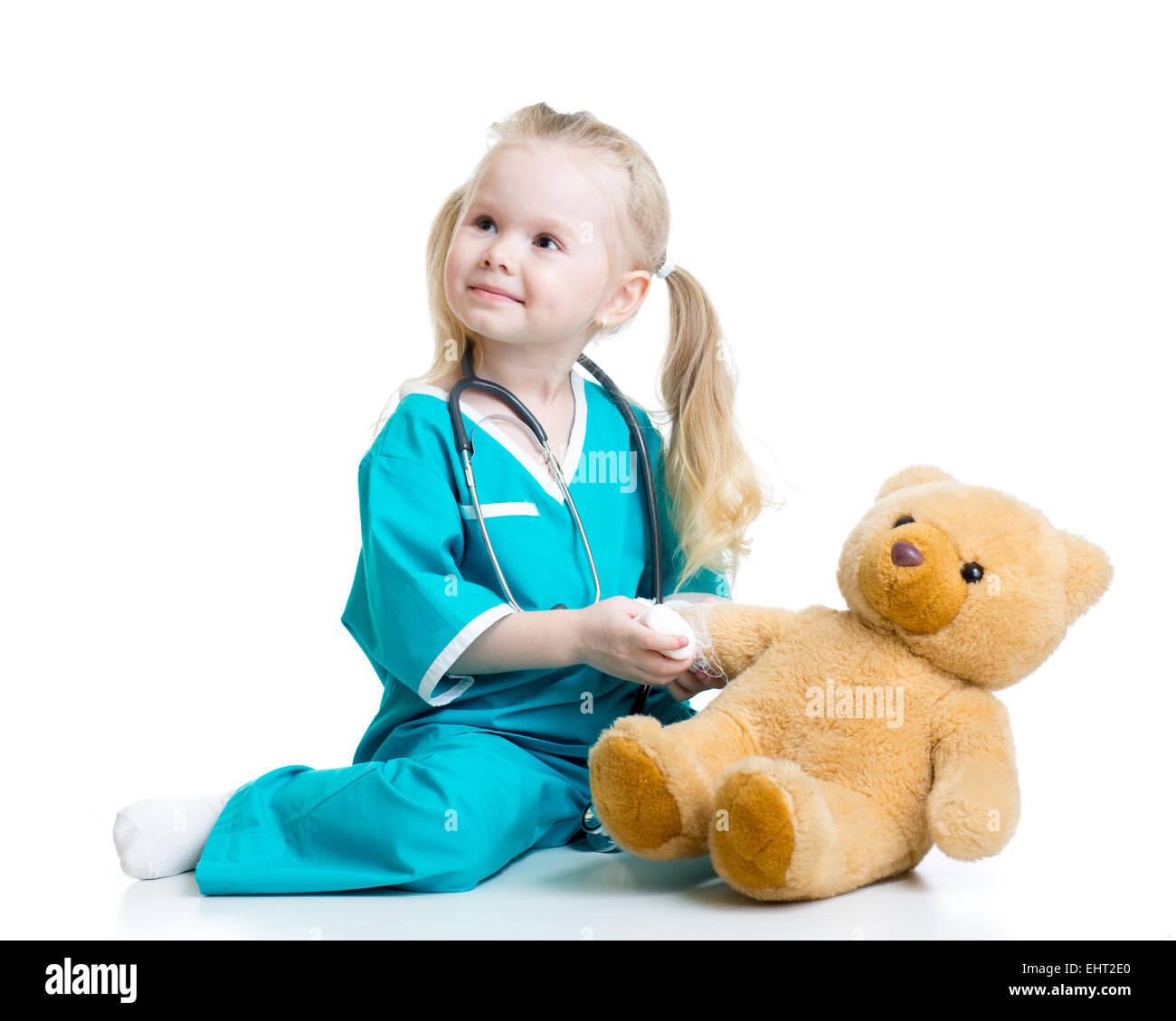 kid girl playing doctor Stock Photo - Alamy