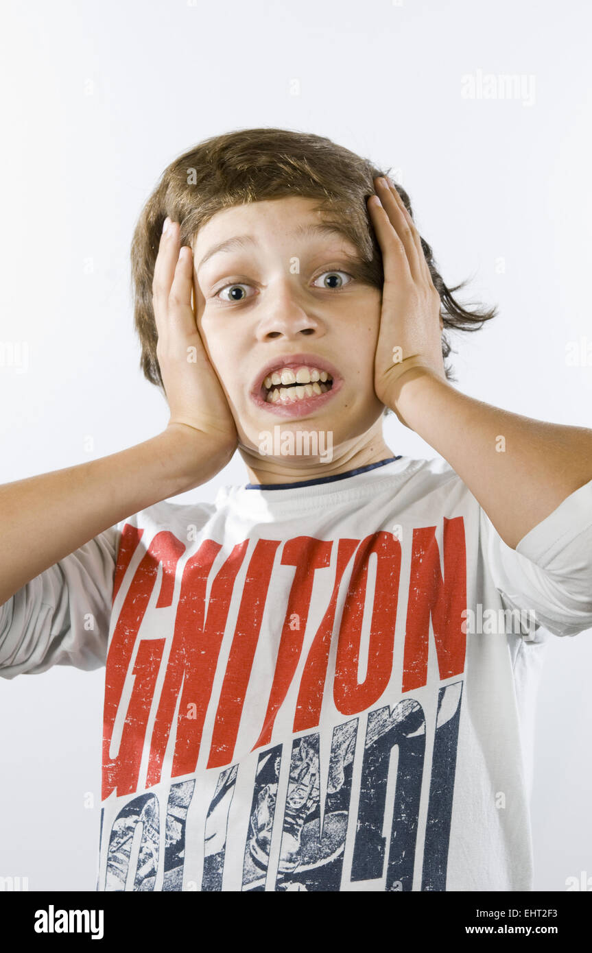 Fearful boy hi-res stock photography and images - Alamy