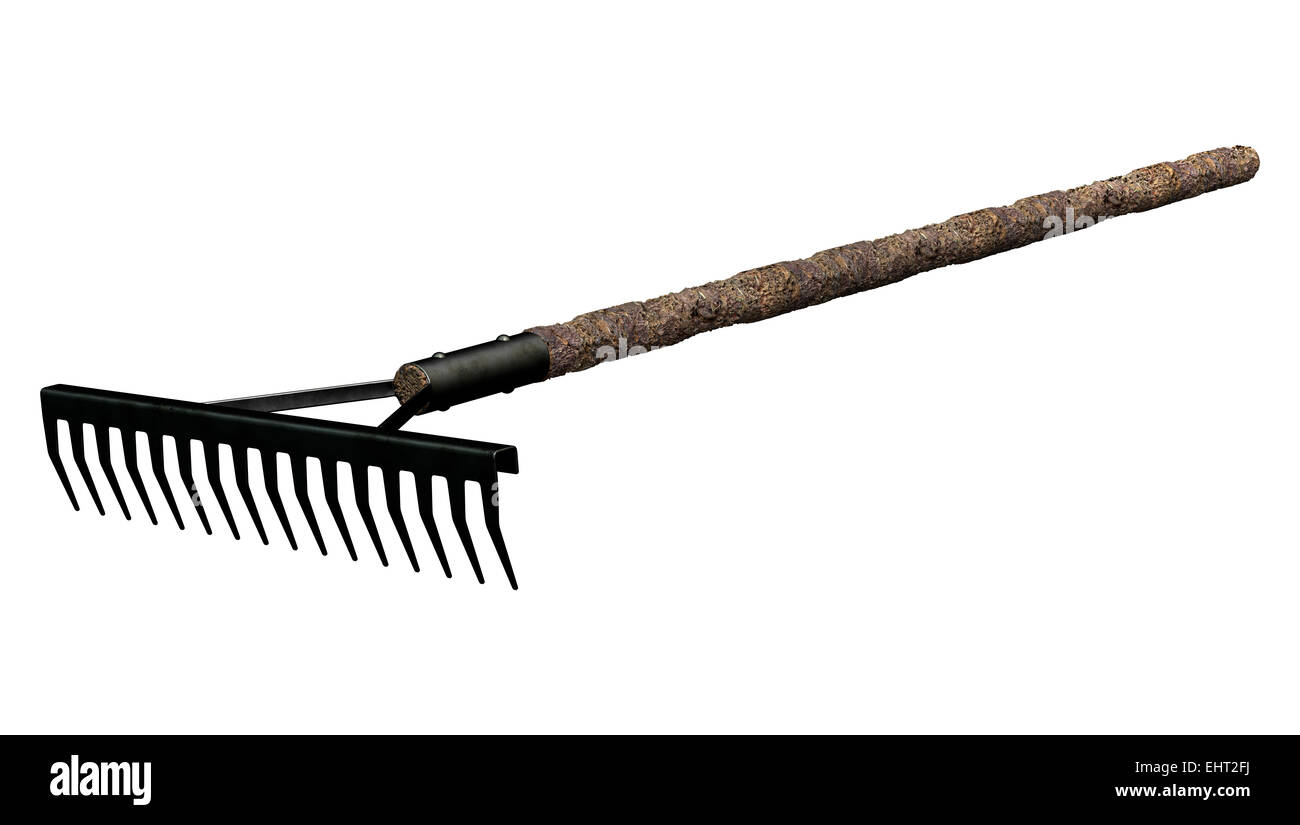 3D digital render of a rake isolated on white background Stock Photo ...