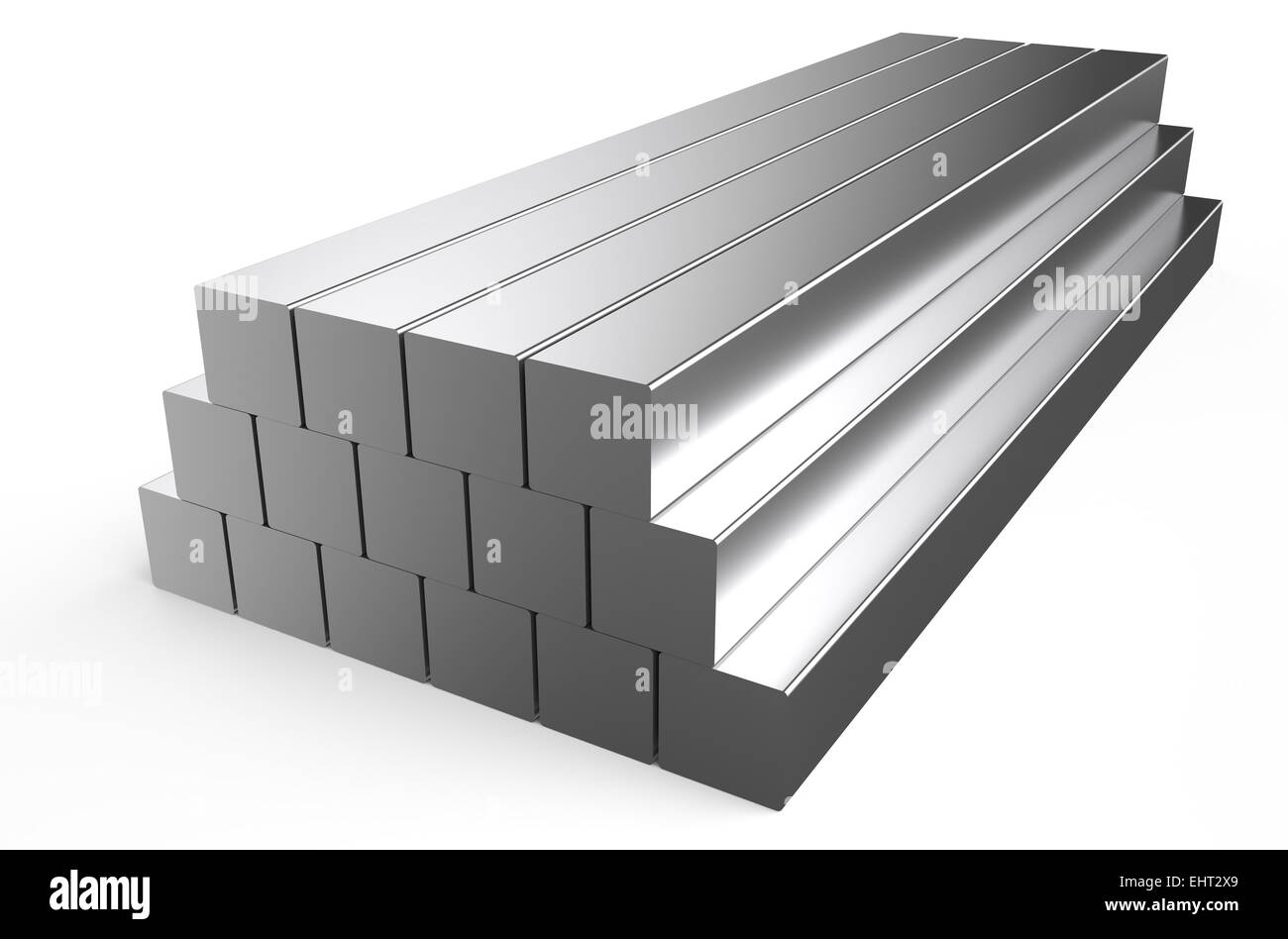rolled metal, square stock isolated on white background Stock Photo - Alamy