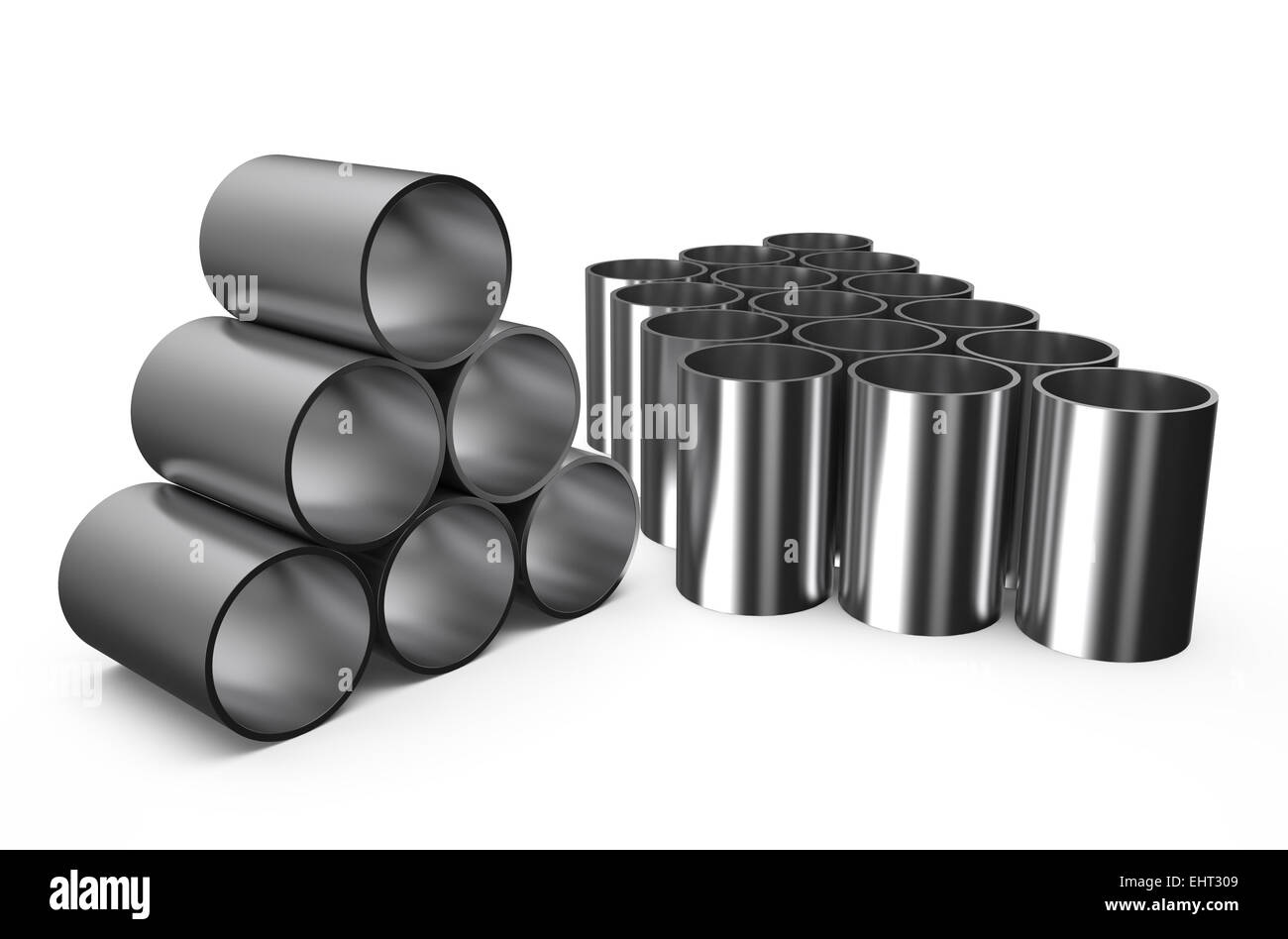rolled metal, shot pipes isolated on white background Stock Photo - Alamy