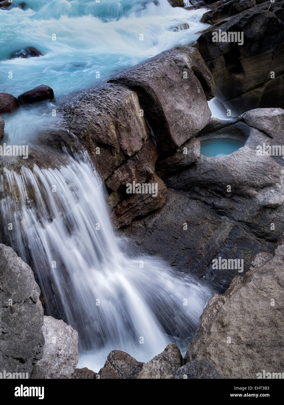 Lower Sunwapta Falls. Jasper National Park, Alberta, Canada Stock Photo ...