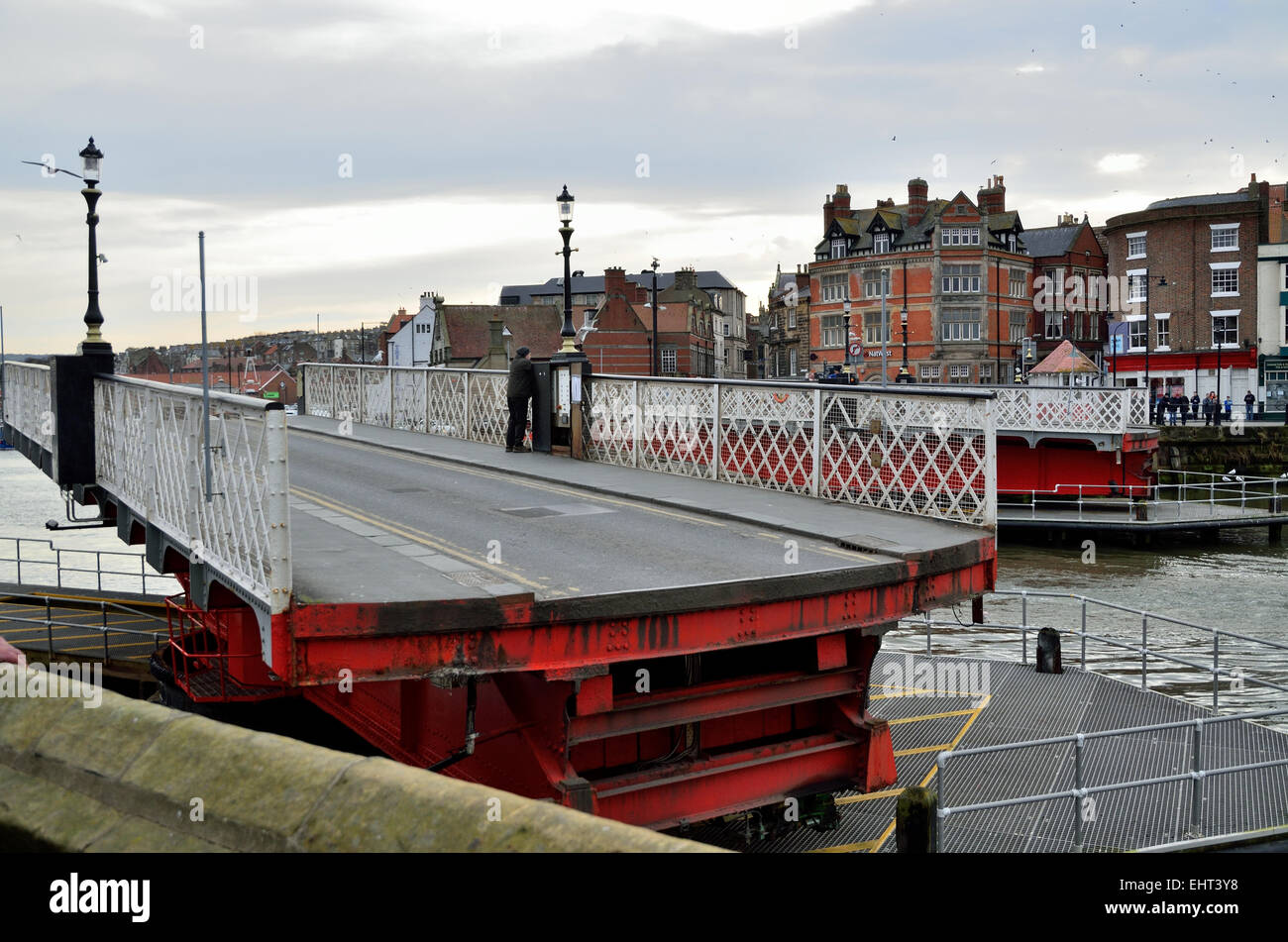Whitby's famous swing bridge Stock Photo - Alamy