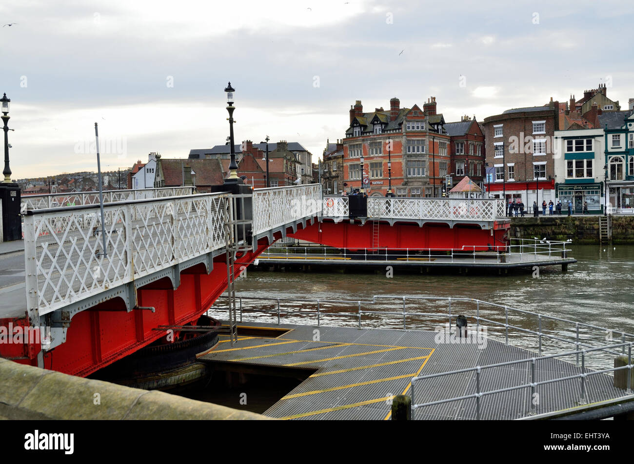 Whitby's famous swing bridge Stock Photo - Alamy