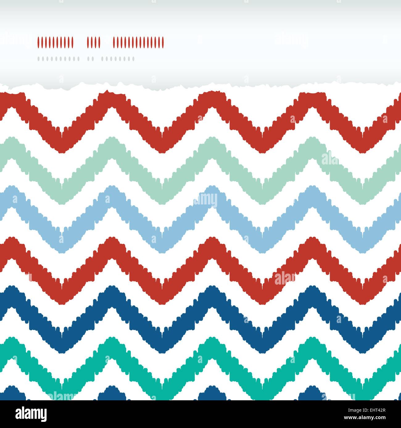 Colorful ikat chevron frame horizontal torn seamless pattern background Stock Photo - Alamy