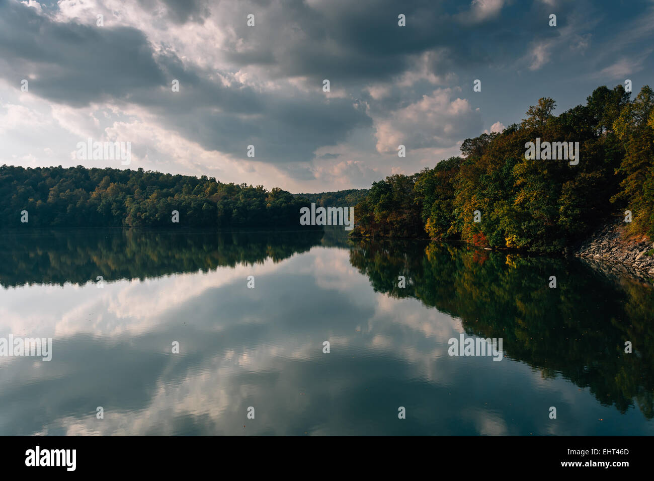 Afternoon cloud reflections in Prettyboy Reservoir, Baltimore County ...