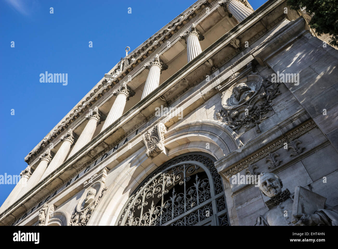 National Library of Madrid, Spain. architecture and art Stock Photo - Alamy