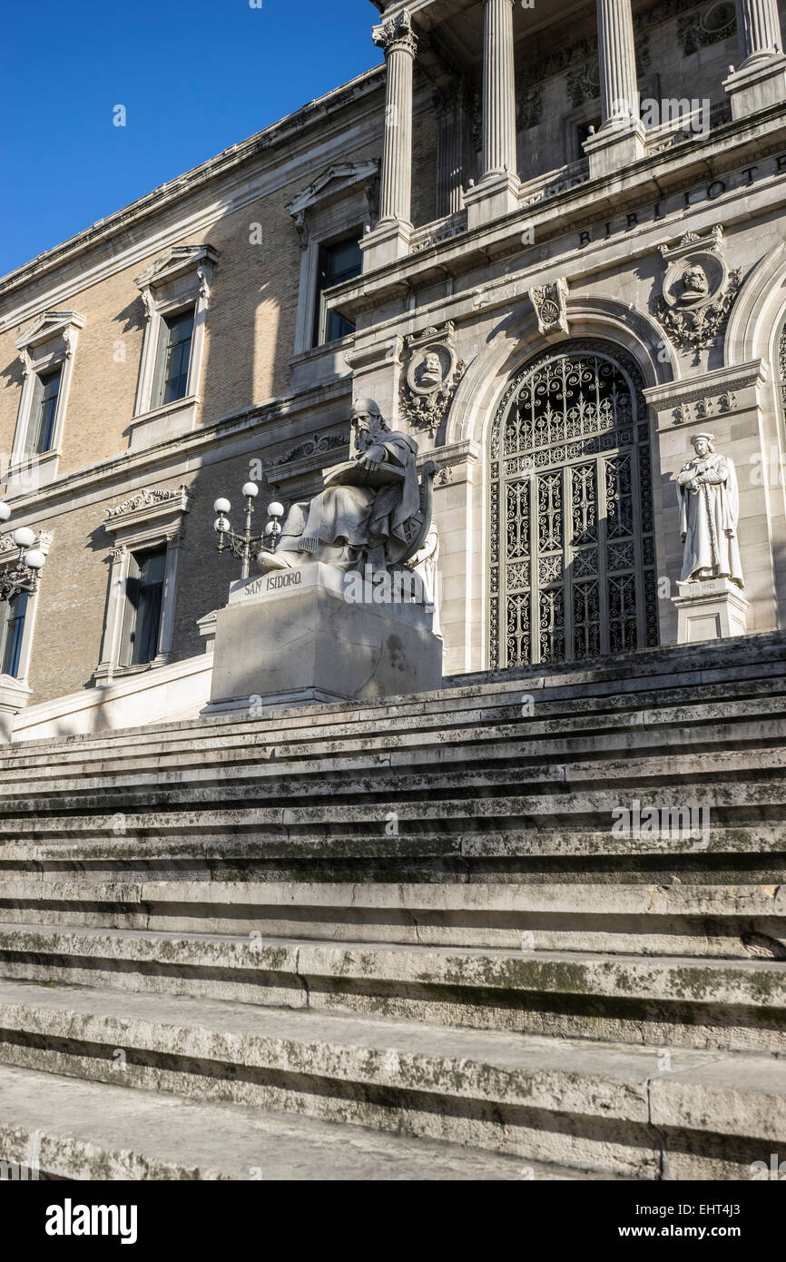 National Library of Madrid, Spain. architecture and art Stock Photo - Alamy
