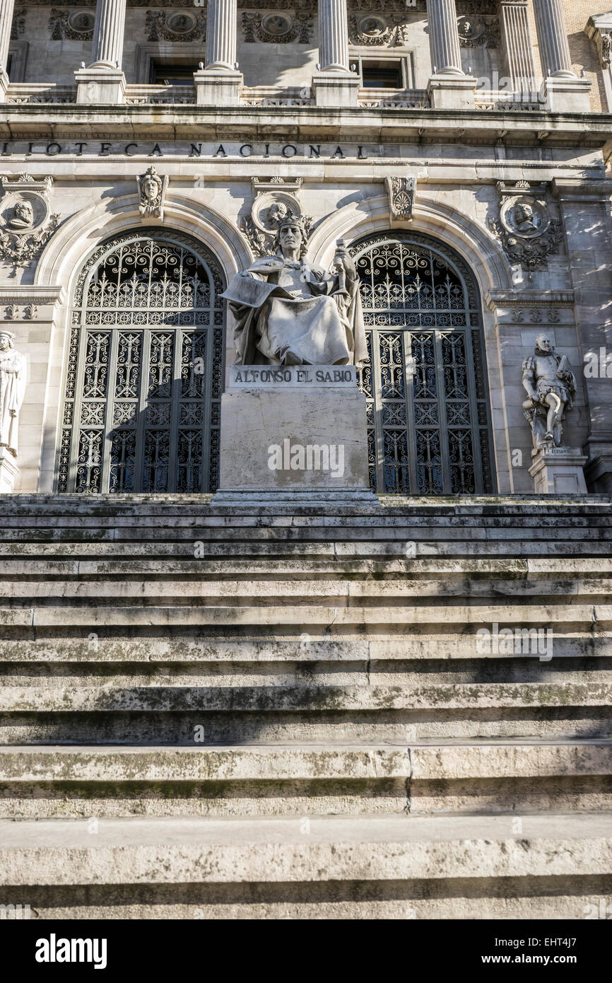 National Library of Madrid, Spain. architecture and art Stock Photo - Alamy