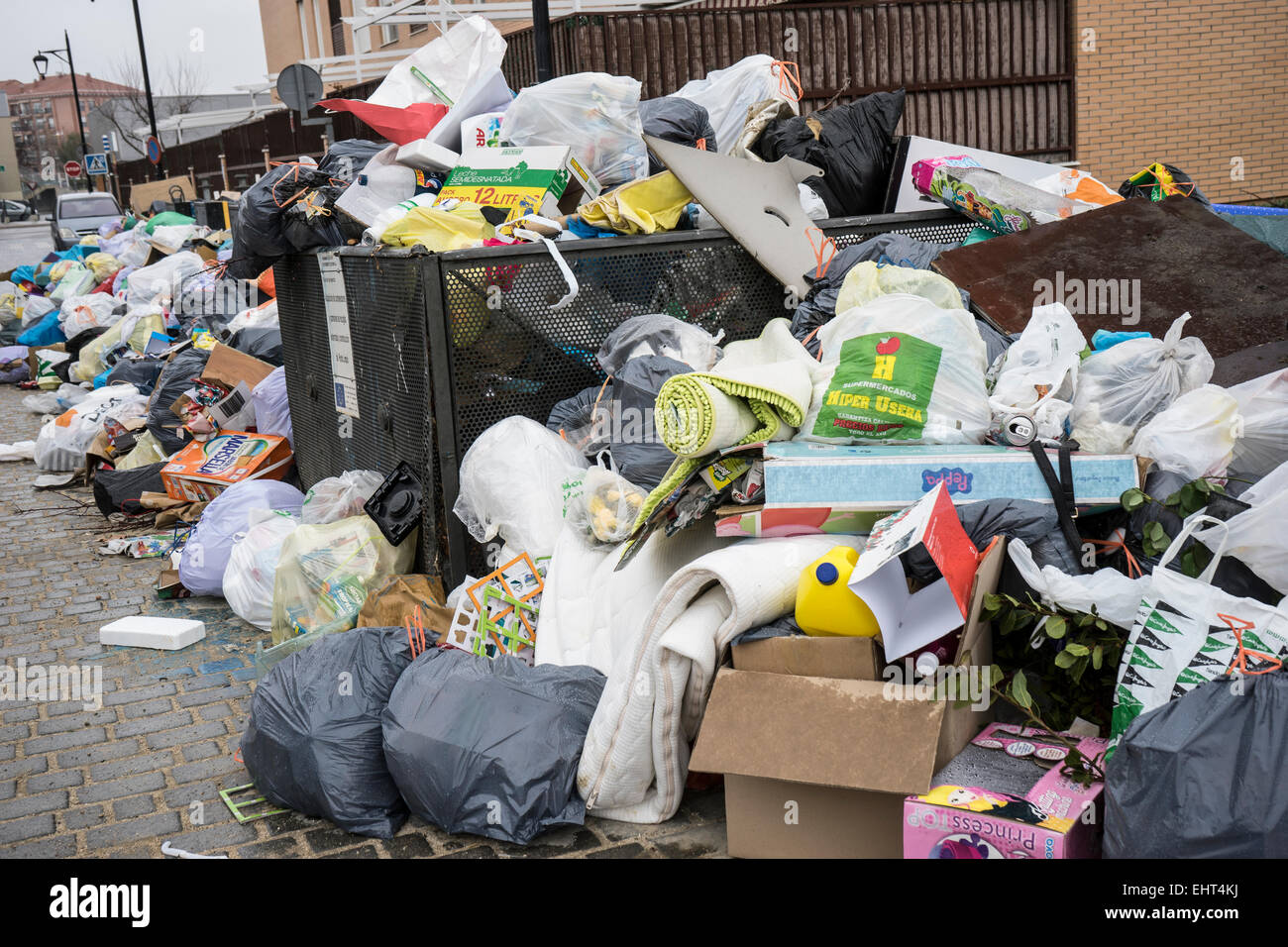 street strike by municipal waste collection Stock Photo - Alamy