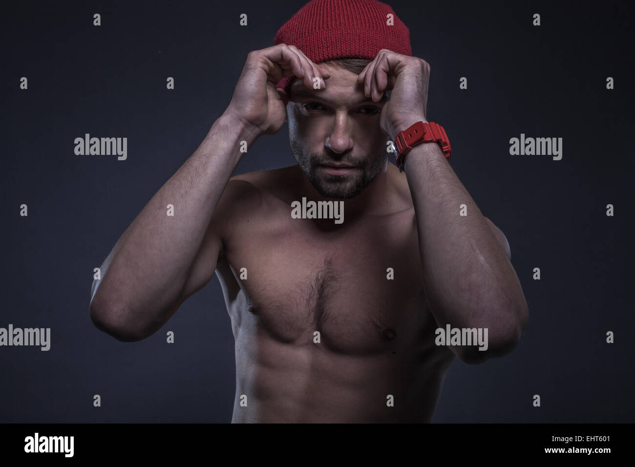Low key image of a fit young man Stock Photo - Alamy