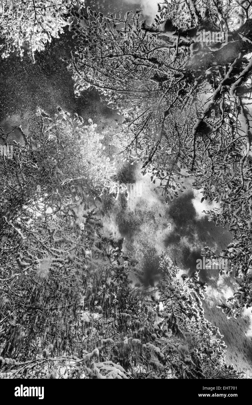 Snow falling sky cloud Black and White Stock Photos & Images - Alamy