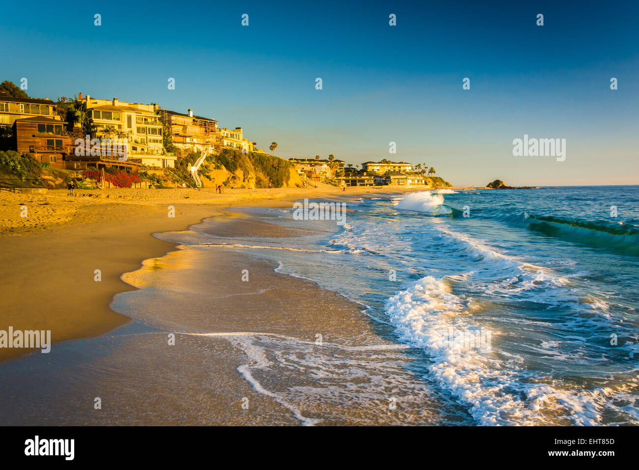 Evening light at Victoria Beach, in Laguna Beach, California Stock ...