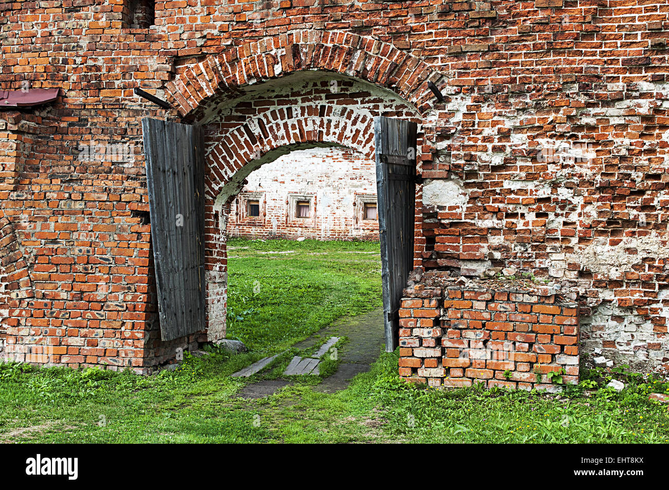 Old wooden gate in ancient russian monastery Stock Photo - Alamy