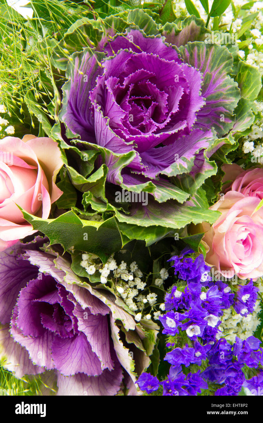 Flower bouquet pink blue close up Stock Photo - Alamy