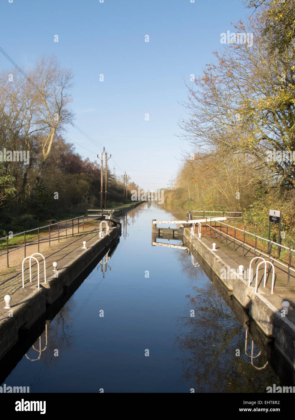 View north from Cheshunt Lock, Lee River Navigation Stock Photo - Alamy