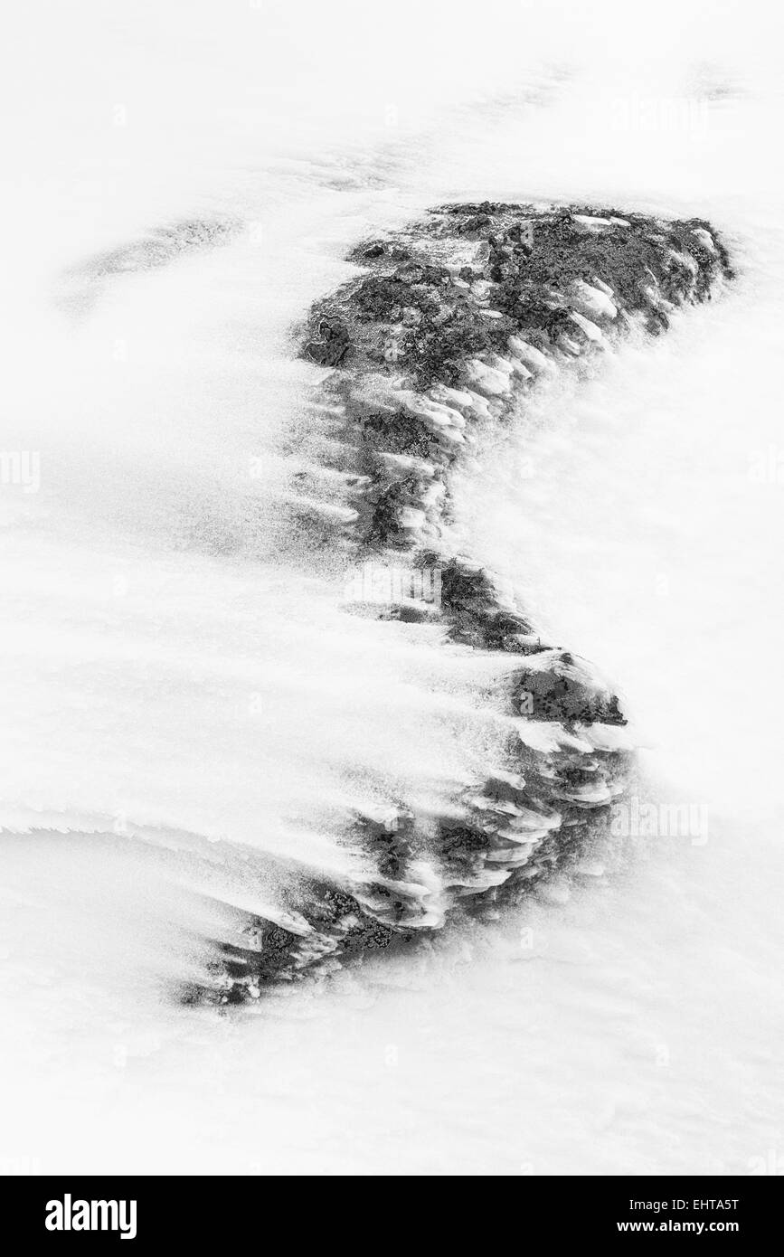 Stone covered snow snow Black and White Stock Photos & Images - Alamy