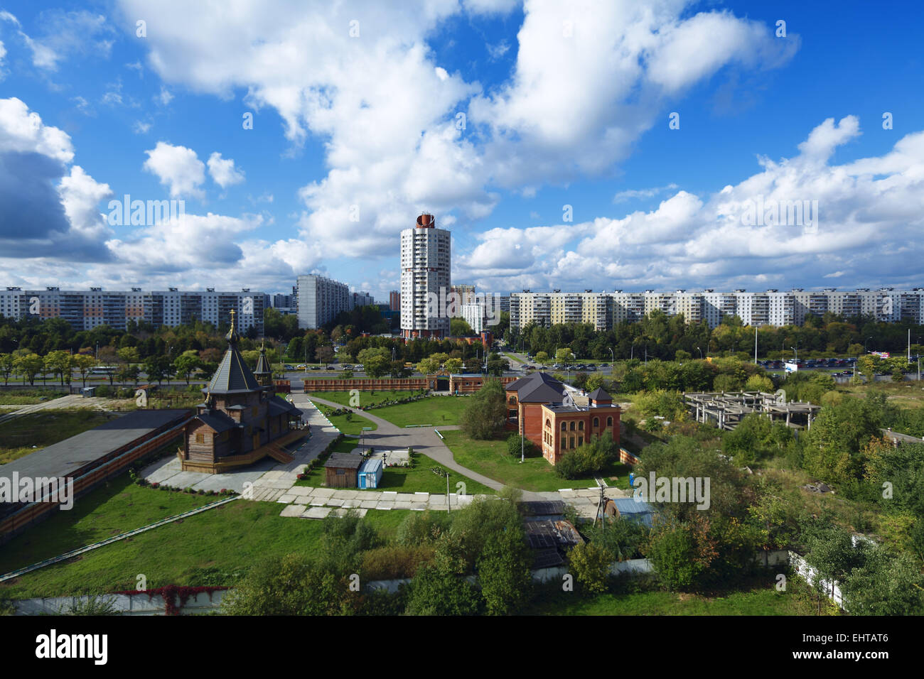 Aerial view of typical Moscow living district Stock Photo - Alamy