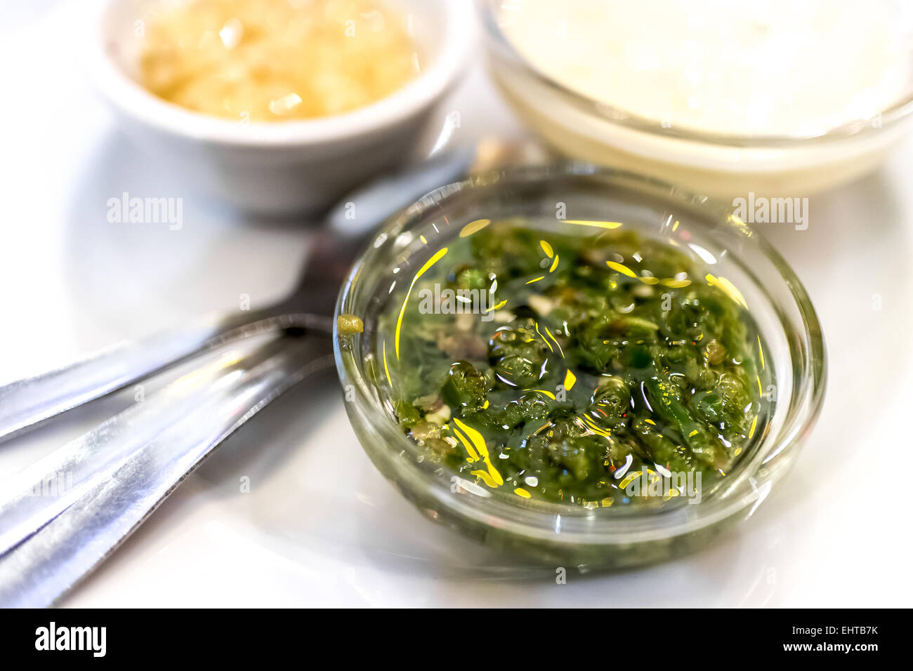 Condiment made from green pepper Stock Photo - Alamy