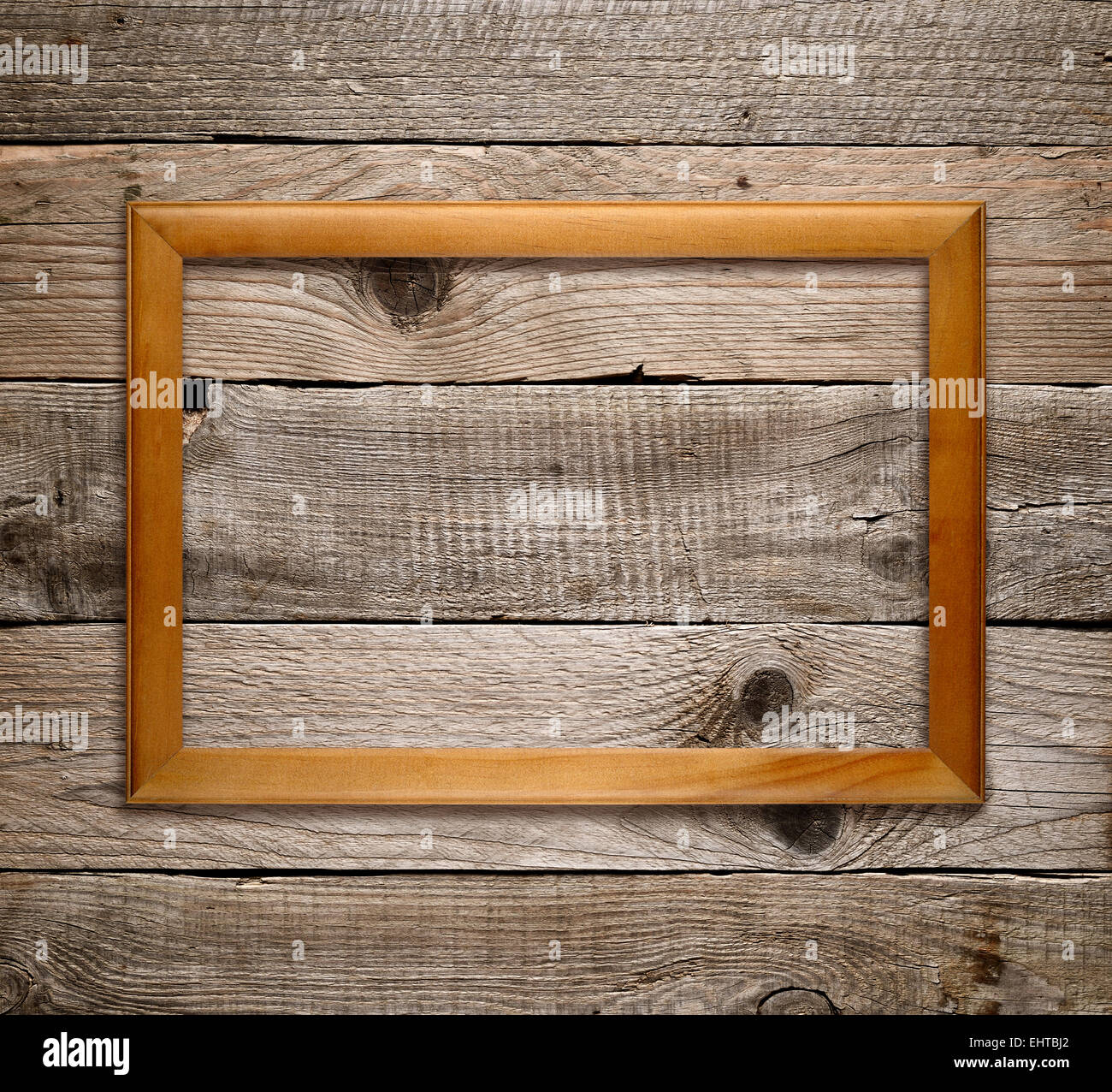 Wooden frame on wood background Stock Photo - Alamy