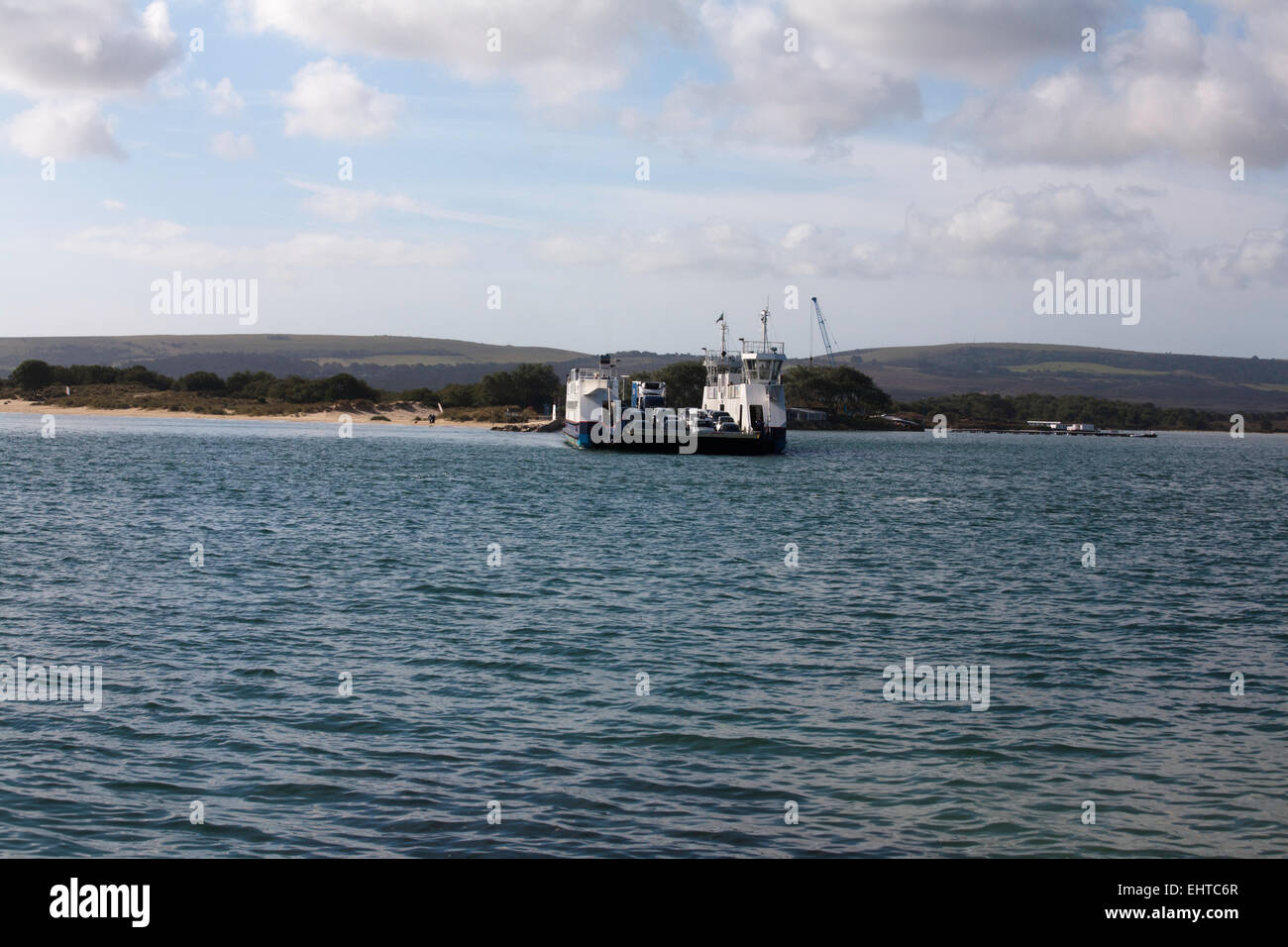 The chain ferry boat Bramble Bush Bay sailing between Sandbanks and ...