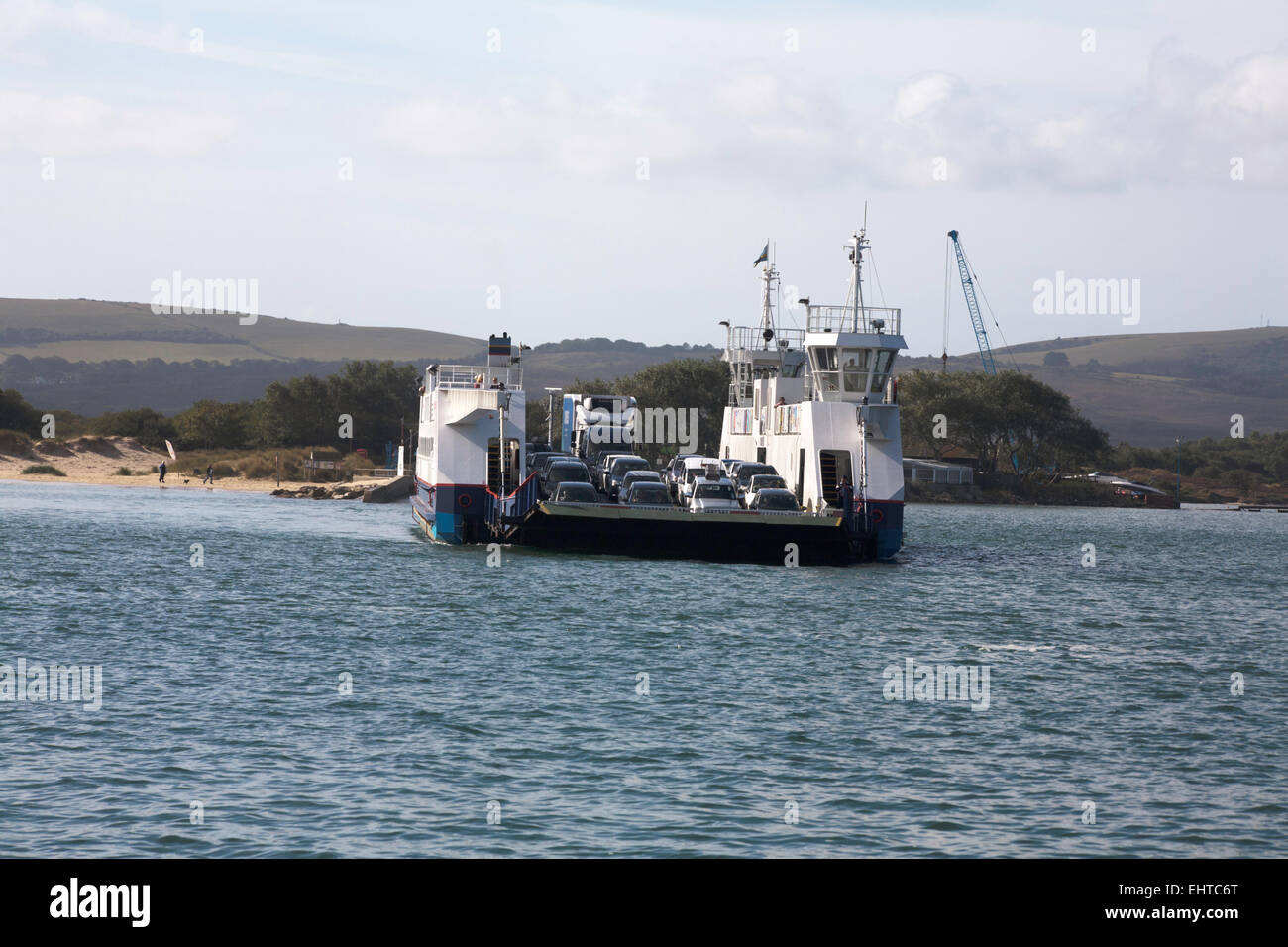 The chain ferry boat Bramble Bush Bay sailing between Sandbanks and ...