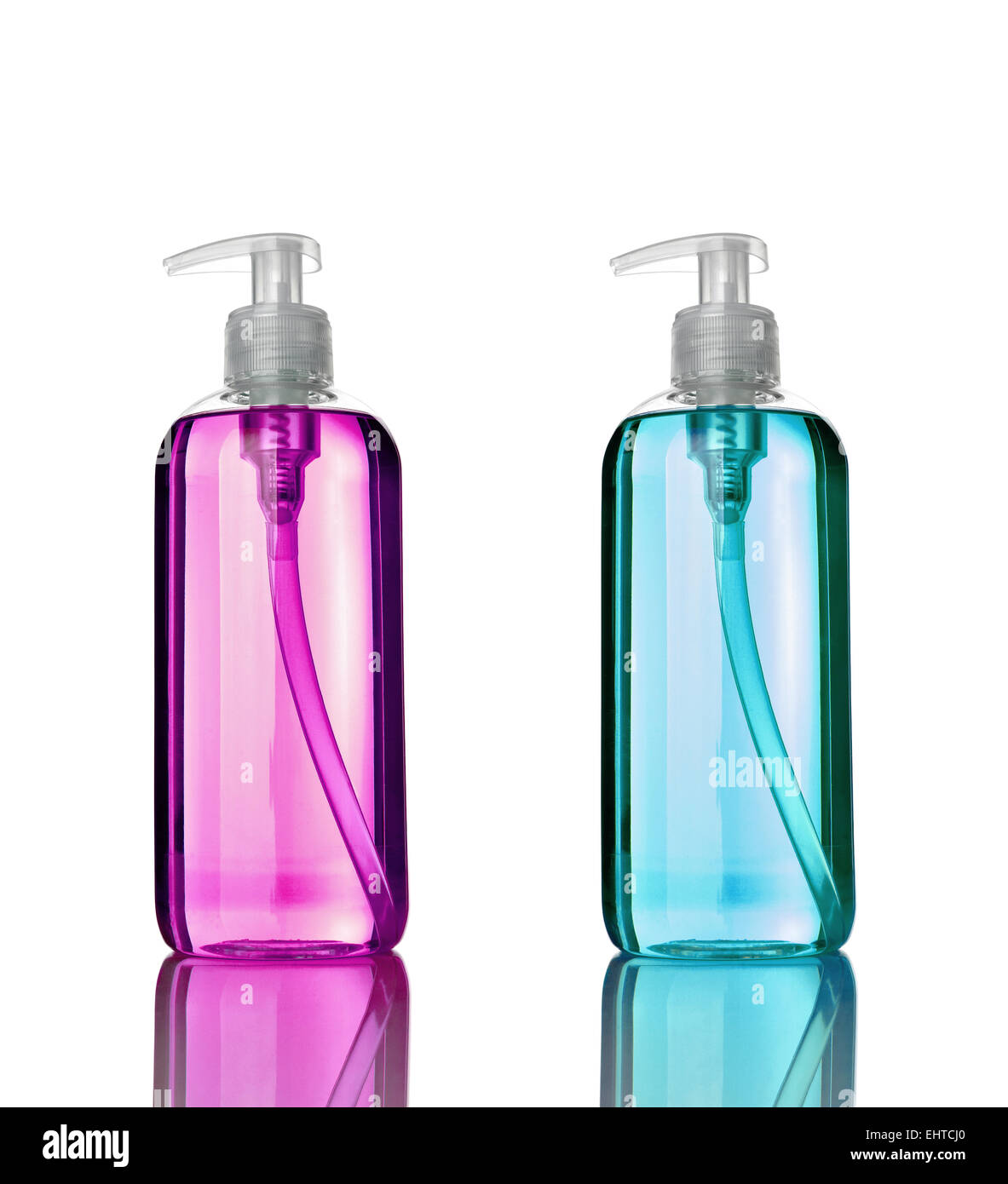 collection of various plastic soap bottle on white background. each one ...