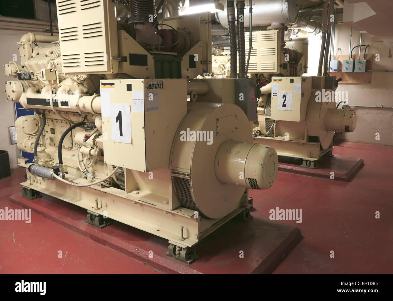 Electric Industrial generator inside power plant closeup Stock Photo ...