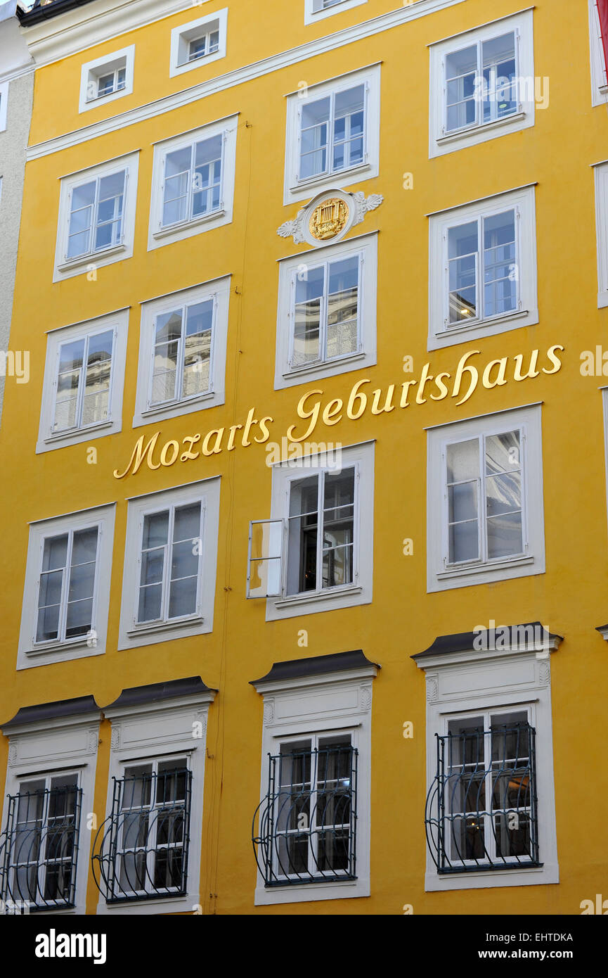 House of birth Wolfgang Amadeus Mozart Salzburg Austria Europe Stock ...