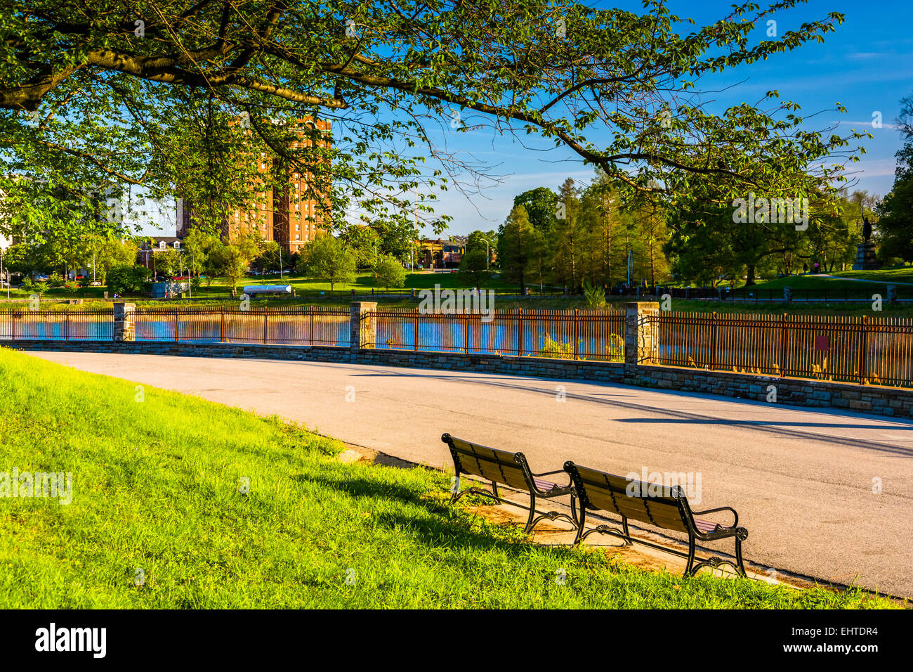 Benches at Druid Hill Park in Baltimore, Maryland Stock Photo - Alamy