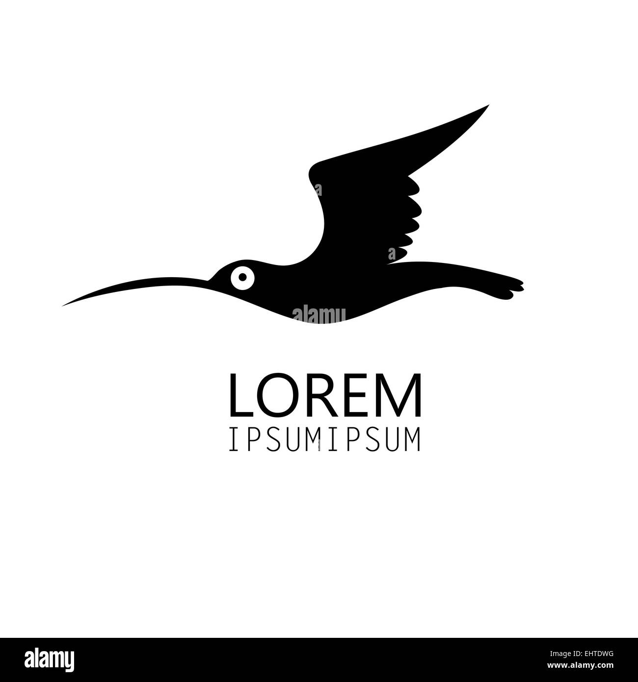 graphic sign flying bird on a white background Stock Photo - Alamy