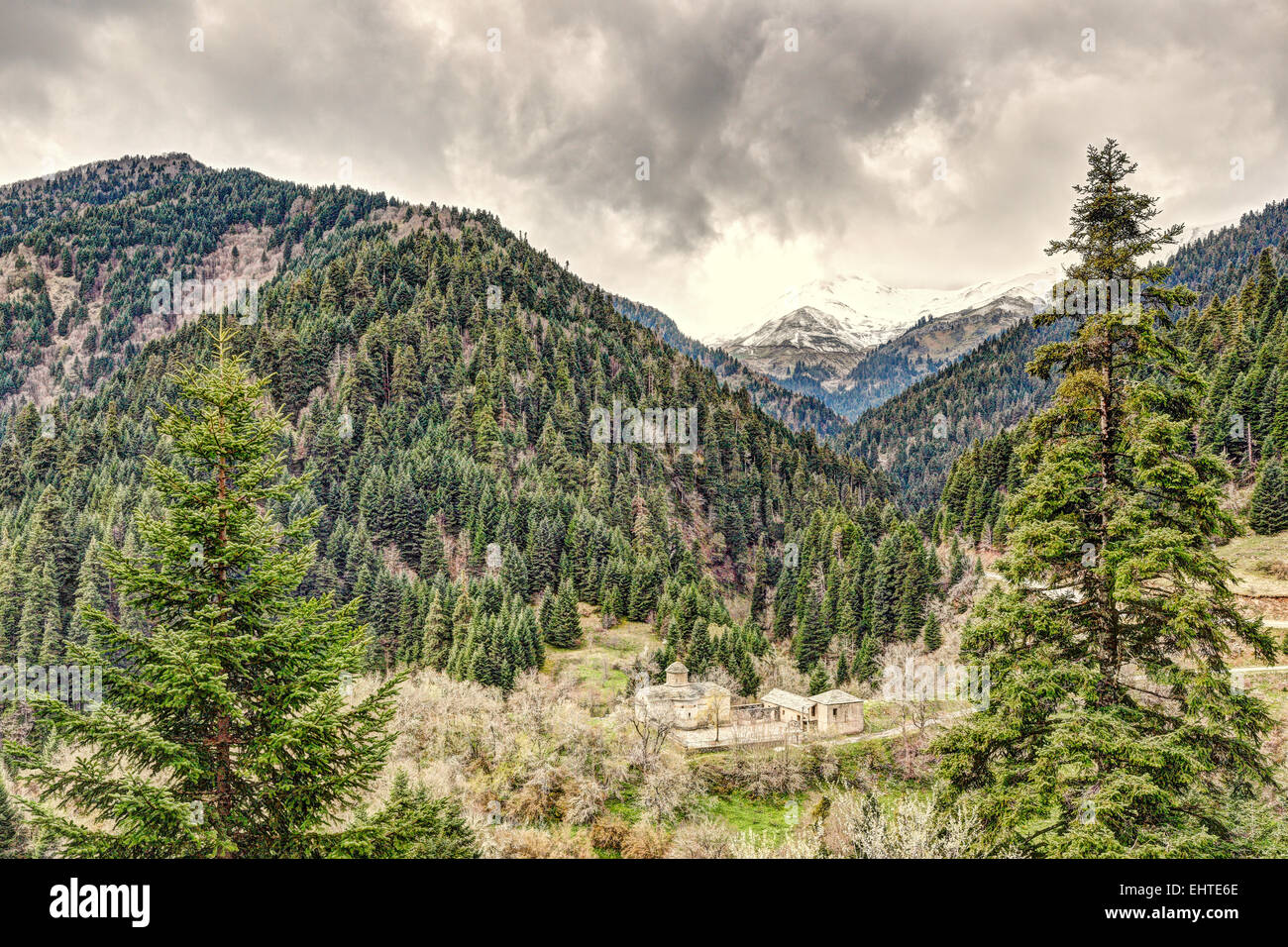Panagia Galaktotrophousa Monastery in Anthousa, Greece Stock Photo - Alamy