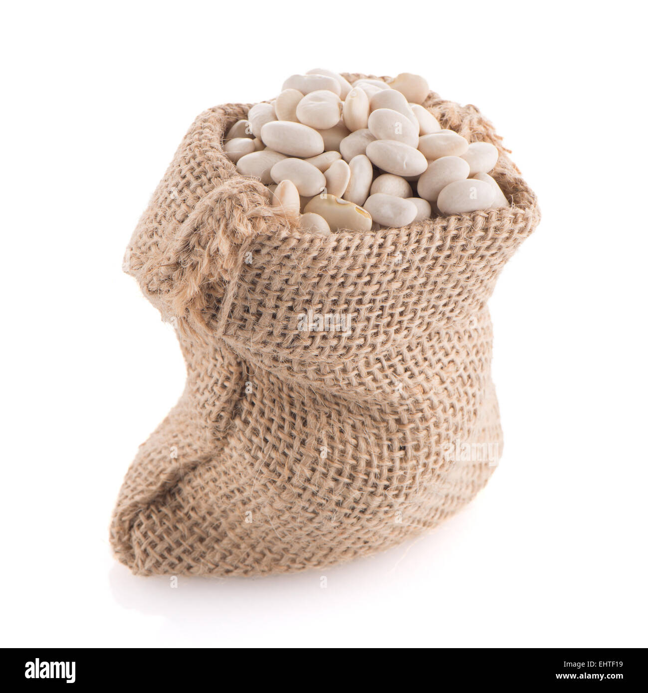 White beans bag isolated on white background Stock Photo - Alamy