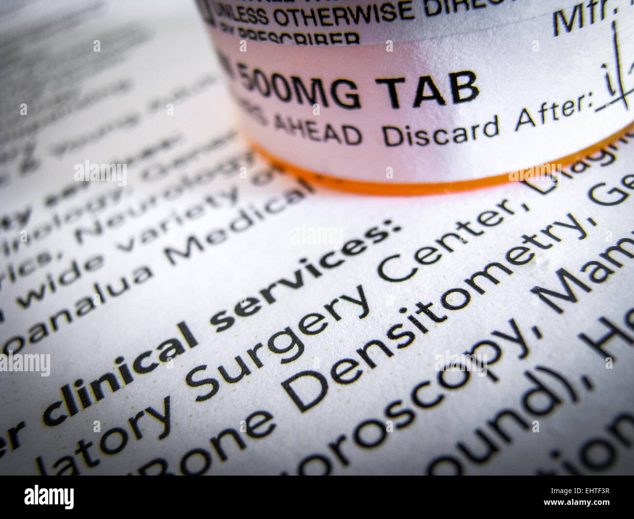 Hospital Prescription Medicine On Top Of Documentation Stock Photo - Alamy