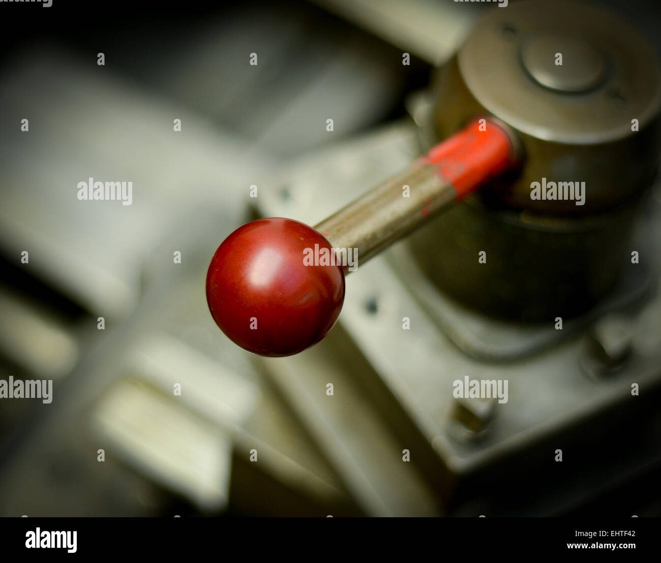 A Red Industrial Control On Heavy Machinery Stock Photo - Alamy