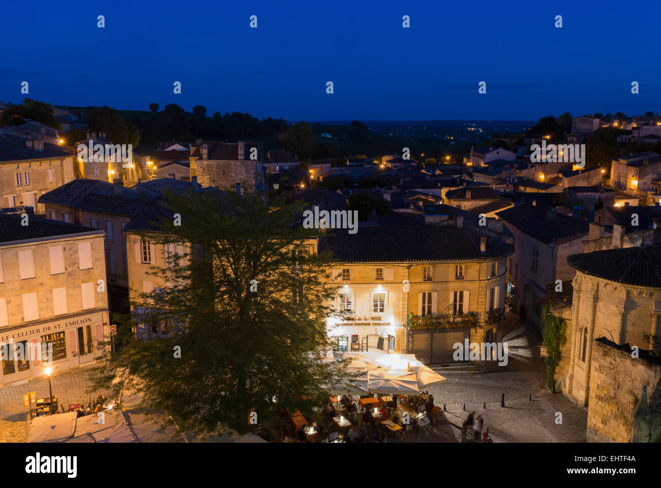View on UNESCO World Heritage site Saint-Emilion with old houses and ...