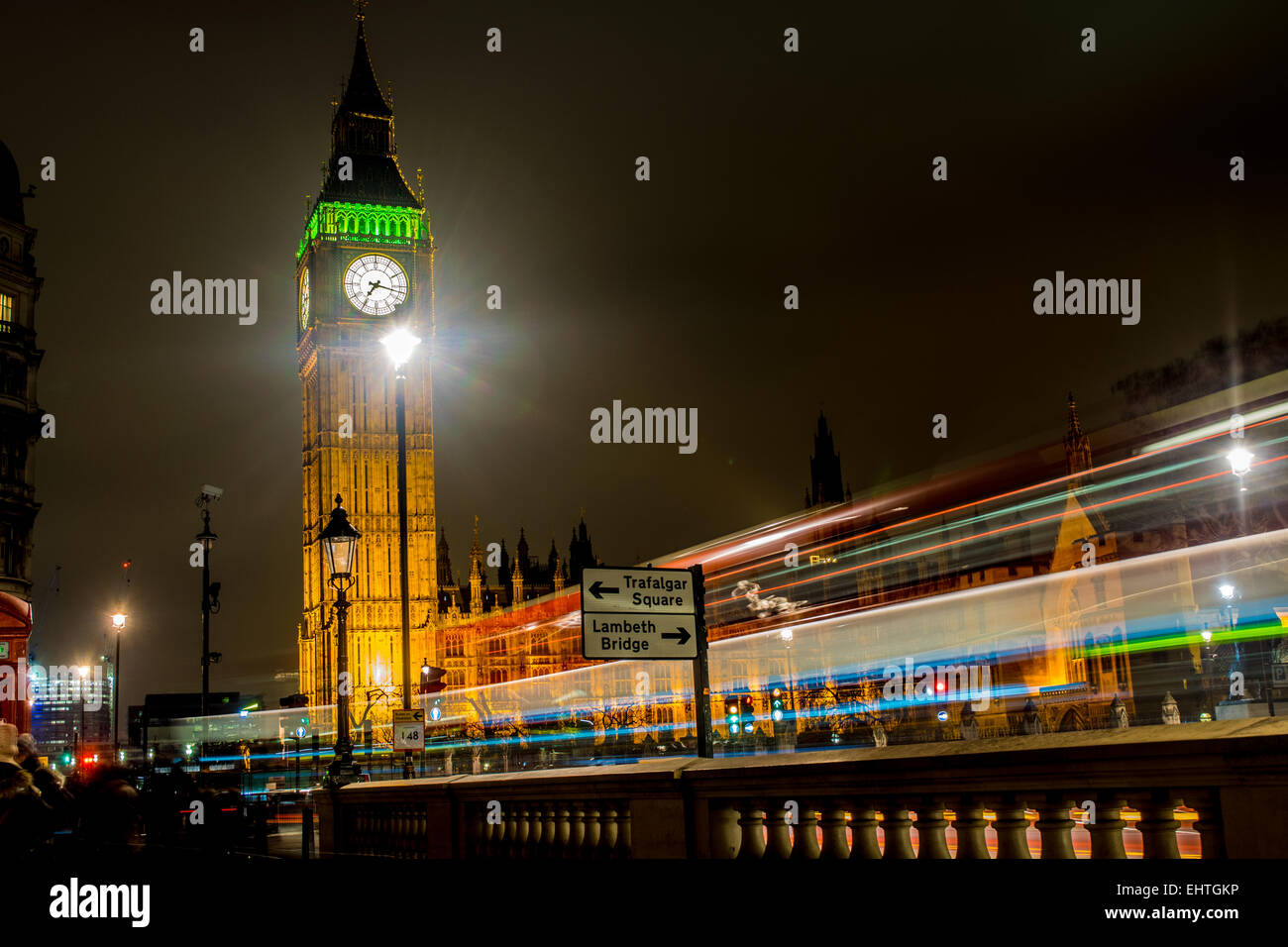 Red Buses Around Big Ben Stock Photo - Alamy