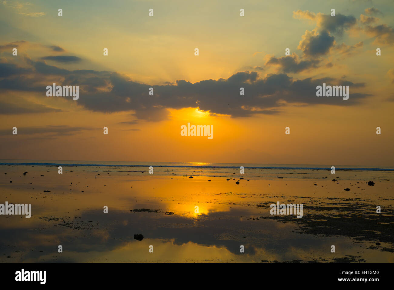 Sunset on Trawangan Stock Photo - Alamy