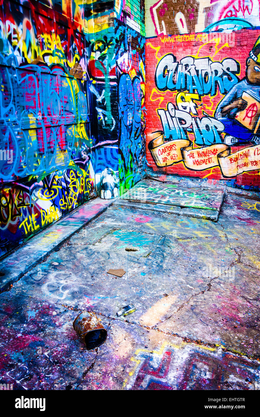 Colorful designs in Graffiti Alley, Baltimore, Maryland Stock Photo - Alamy