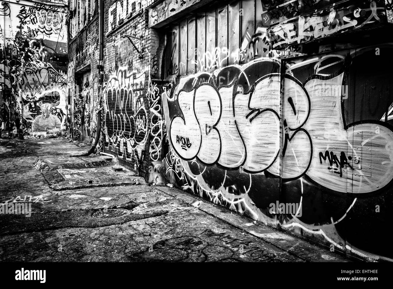 Designs in Graffiti Alley, Baltimore, Maryland Stock Photo - Alamy