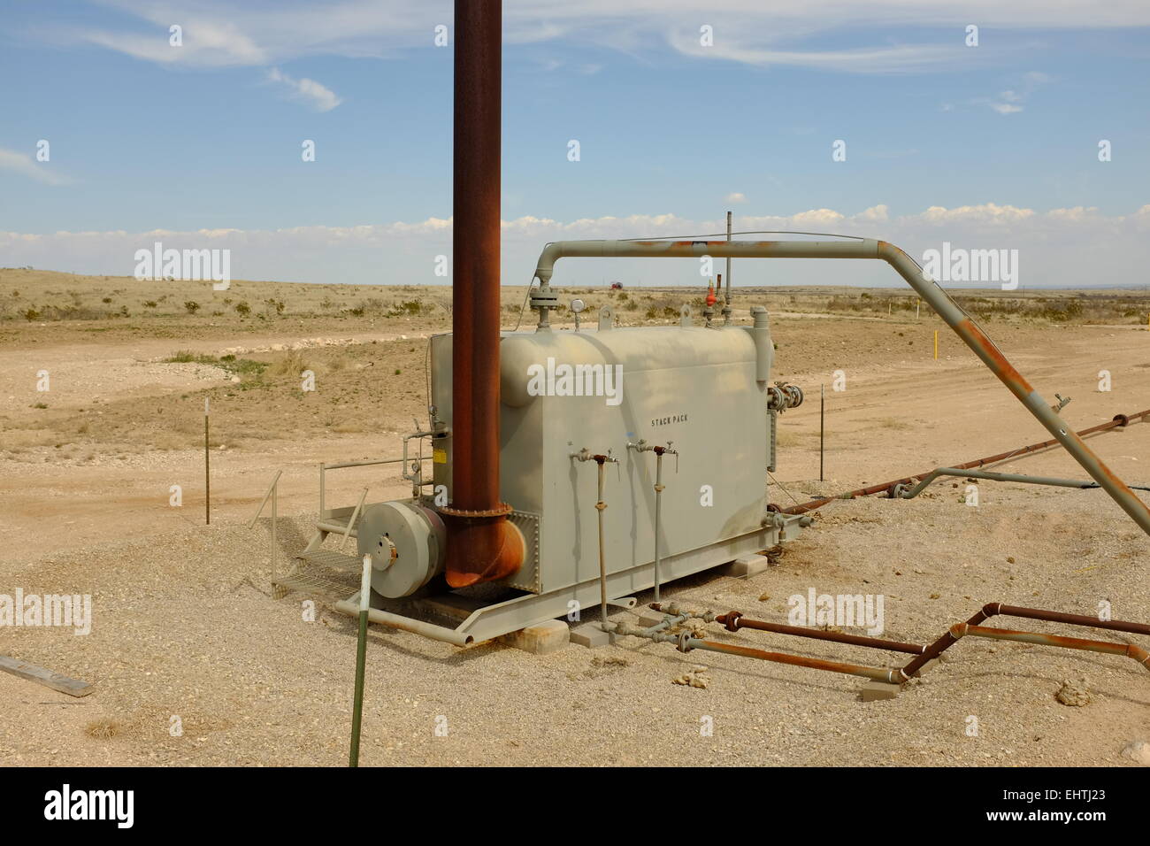 Oil field near Carlsbad, New Mexico, and field equipment Stock Photo ...