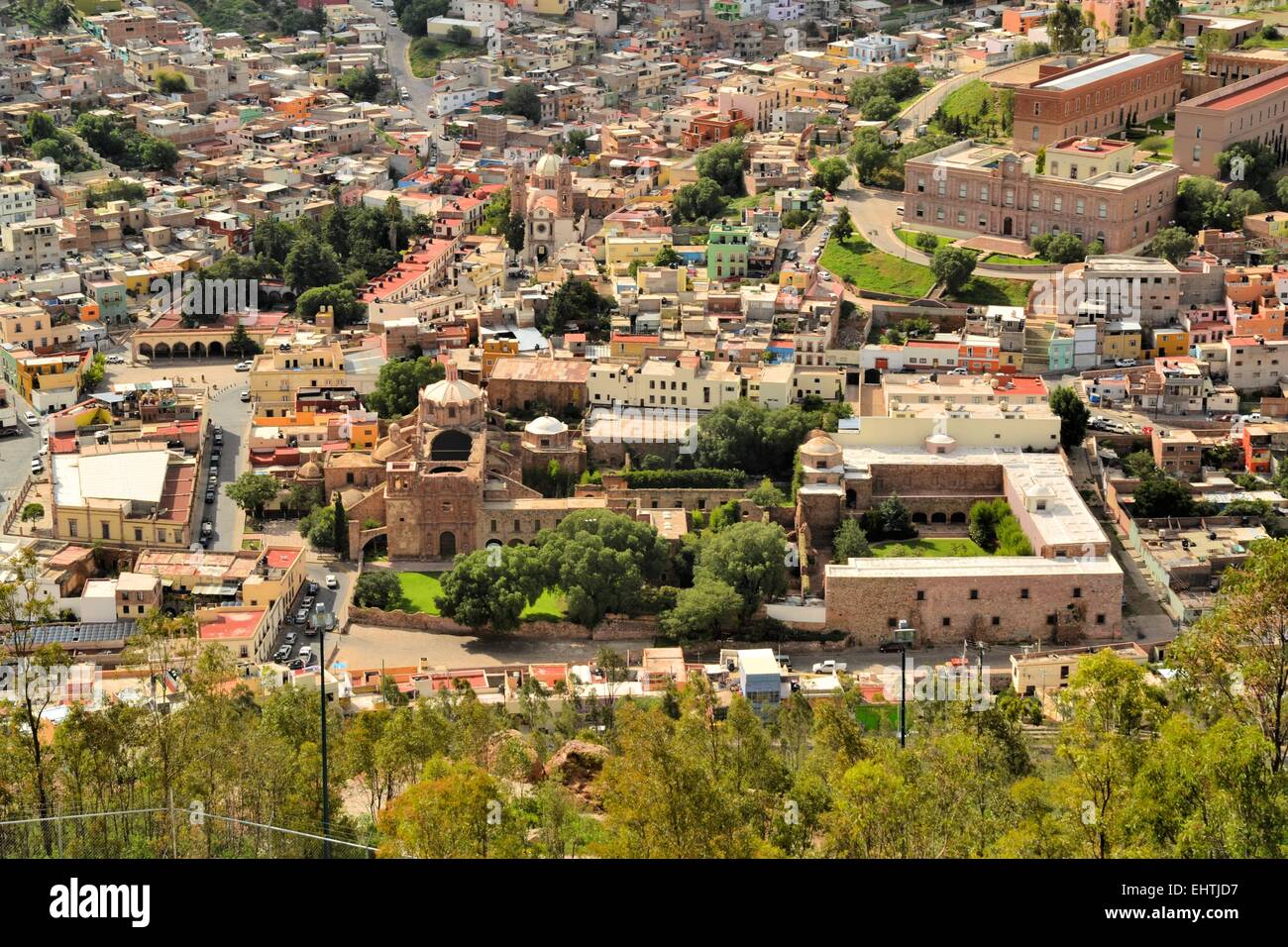 Aerial view of Zacatecas, colorful colonial town, Mexico Stock Photo ...